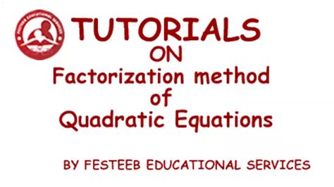 How To Factorize Quadratic Equations Youtube