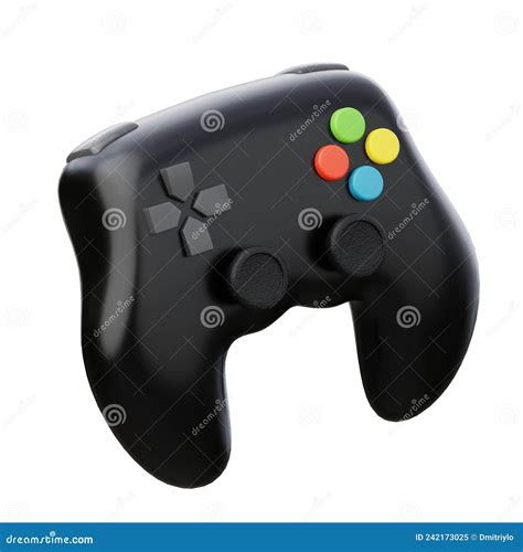 Black Arcade Games Console Joystick Controller 3d Render Illustration