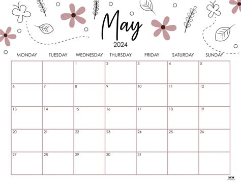 Free Blank May Calendar