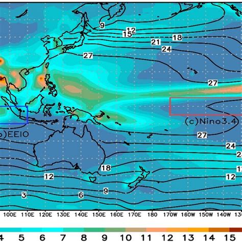 Global Sea Surface Temperature °c Contour And Precipitation Mmday