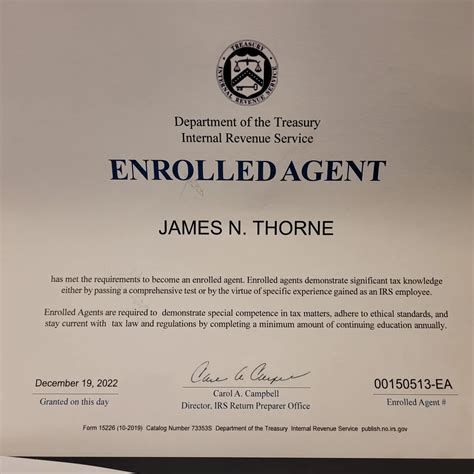 Congratulations To Mr Thorne Enrolled Agent