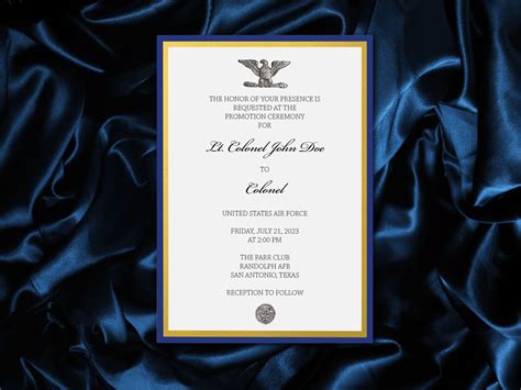 Customizable Air Force Promotion Invitation Printable Military