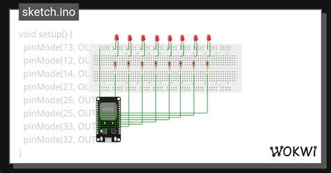 Omar 8 Leds Wokwi Esp32 Stm32 Arduino Simulator