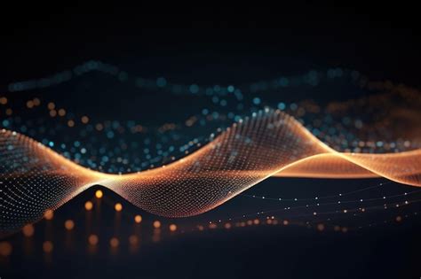 Premium Ai Image Wave Of Dots And Interweaving Of Lines Abstract Background Network Connection