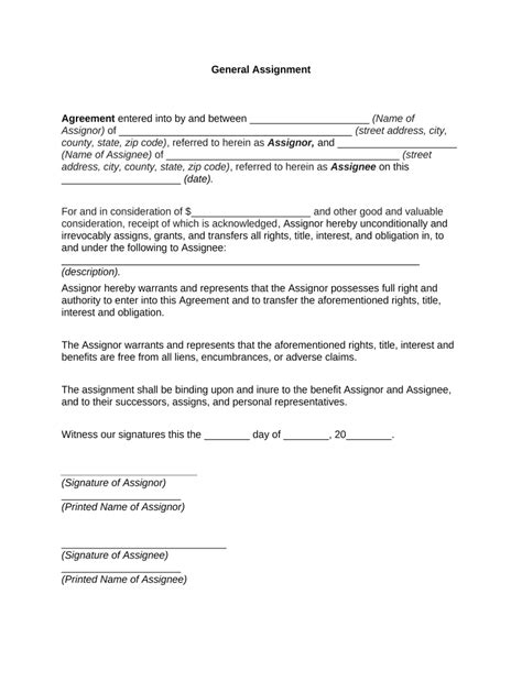 General Assignment Fill Out And Sign Online Dochub