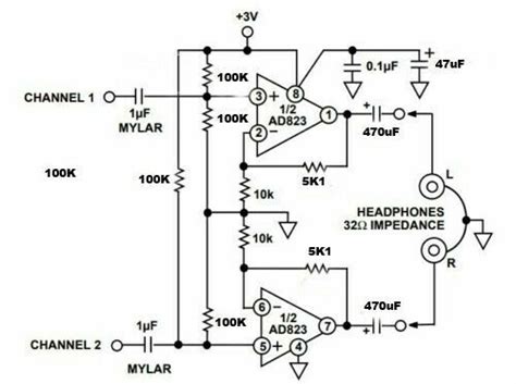 Kmtech Ad823 Based 3v Single Supply Headphone Amplifier 55mm X 35mm Pcb Diy Ebay Uk