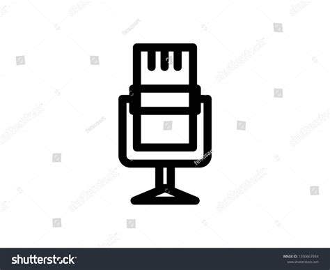 Microphone Outline Icon Set Vector Mic Stock Vector Royalty Free Shutterstock