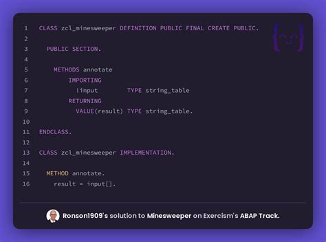 ronson1909 s solution for minesweeper in abap on exercism