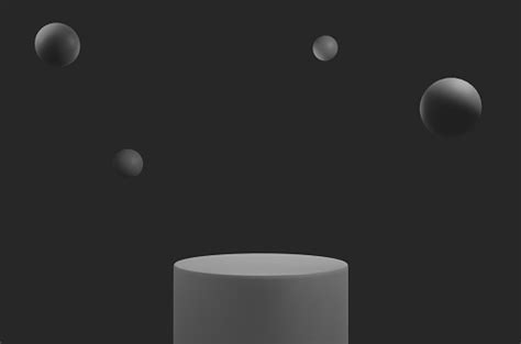 빈 검은색 연단3d 회색 배경에 연단을 표시합니다 스탠드 프레젠테이션을 위한 최소한의 모형 추상 검정 배경 개념입니다 기하학적 플랫폼 쇼 화장품 무대 쇼케이스3d 렌더링 0