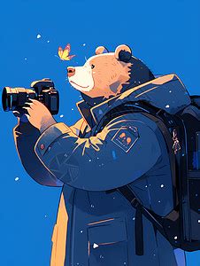 熊拍摄雪山插画图片下载 正版图片601178597 摄图网