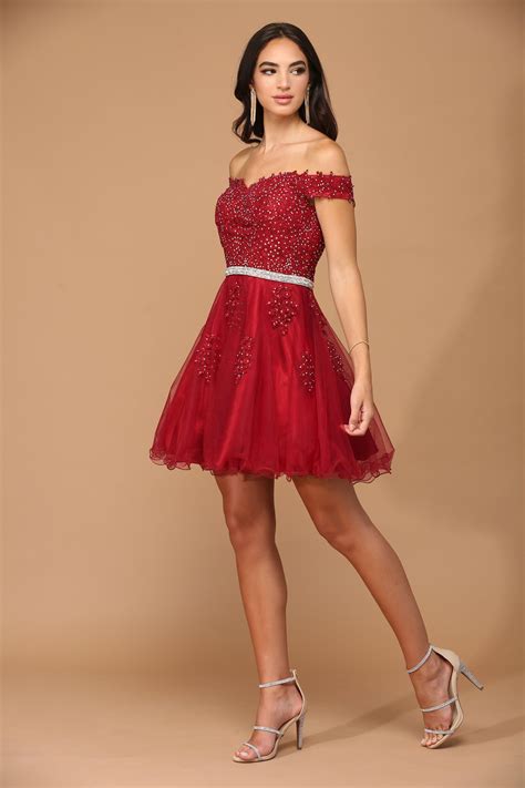 Champagne Prom Short Off Shoulder Lace Cocktail Party Dress For 16399 The Dress Outlet
