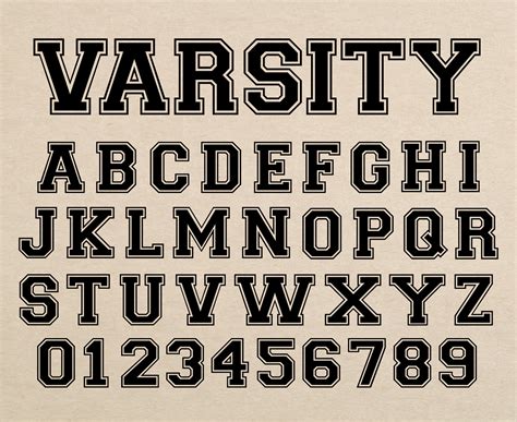 Varsity Font Alphabet