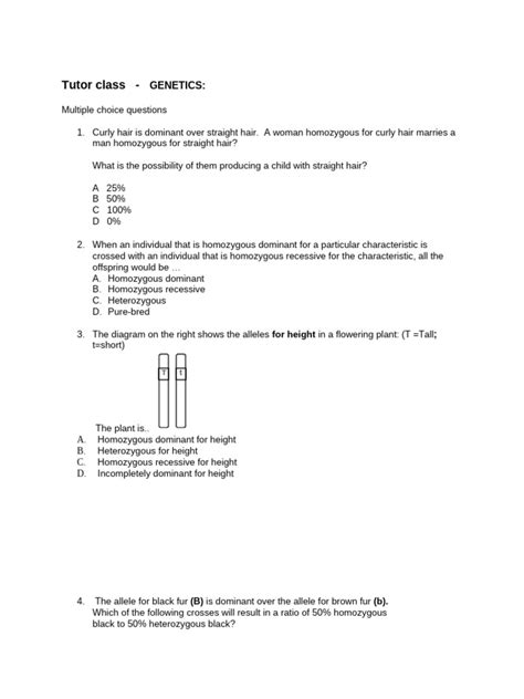 Genetics Questions Learners Pdf