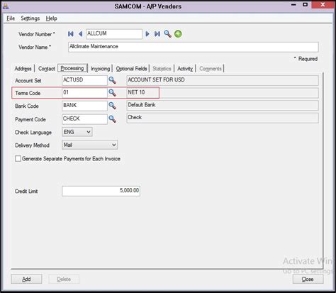 Migrate Vendors Terms Code From Sage 100 Erp To Sage 300 Erp Sage 300 Erp Tips Tricks And