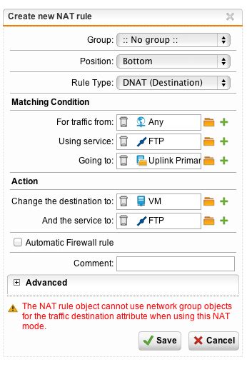 Cant Enable Nat Rules Because Of Network Group Objects Network Protection Firewall Nat