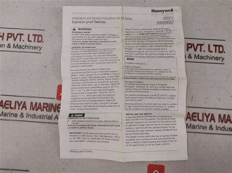 Honeywell Ex Ar800 Explosion Proof Limit Switch Aeliya Marine