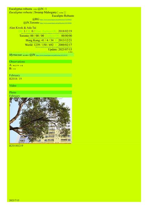 Pdf Eucalyptus Robusta 大葉桉 In