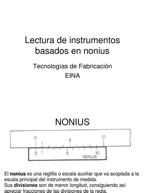 Nonius 1 Pdf Longitud Metrología