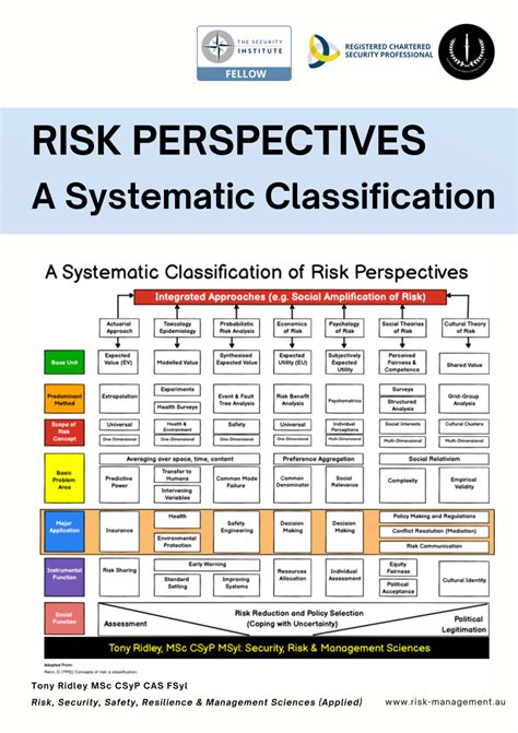 Pdf Risk Perspectives A Systematic Classification
