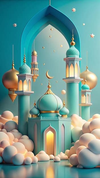 Eid Poster 3d Illustration Premium Ai Generated Image