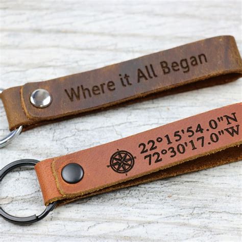 Leather Keychain Etsy