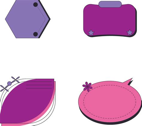 Retro Text Box Shapes Trendy Style Vector Illustration Set