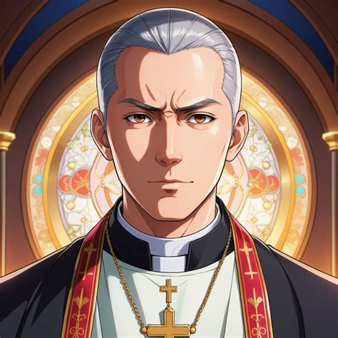 Anime Priest Portrait Facing Forward Stable Diffusion Online