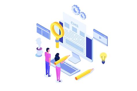Premium Vector Cms Content Management Concept Vector Illustration