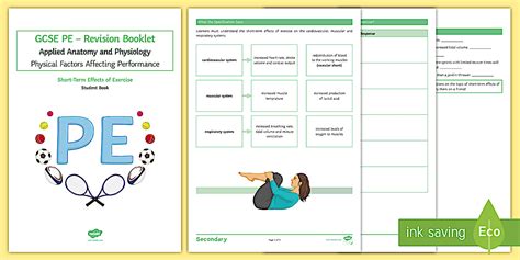 GCSE PE Short Term Effects Of Exercise Revision Booklet