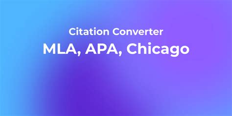 Citation Styels Converter Mla Apa Chicago