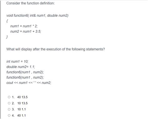 Solved Consider The Function Definition Void Function6