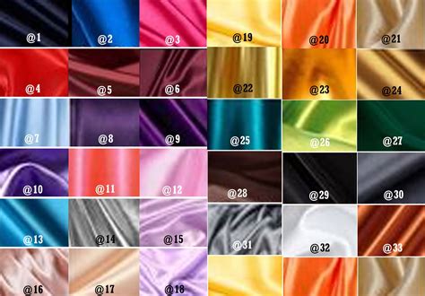 Satin Fabric In Various Colors Fabricnmania Fabric Color Names List