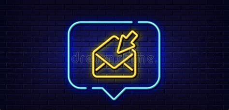 open mail line icon view message correspondence sign neon light