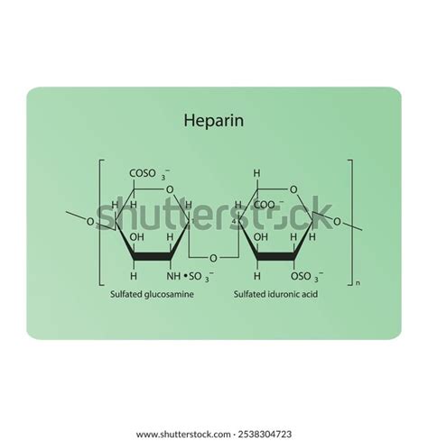Heparin Skeletal Structure Diagrampolysaccharide Compound Molecule