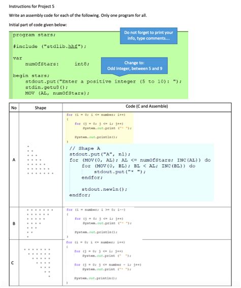 solved instructions for projects write an assembly code for each of the 1 answer