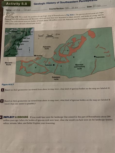 Solved Activity 58 Geologic History Of Southeastern
