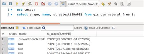 Php With Mysql And Postgresql Mysql Workbench And Openstreetmap Data