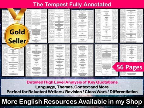 The Tempest Fully Annotated Teaching Resources