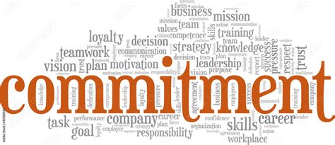 Commitment Vector Illustration Word Cloud Isolated On A White