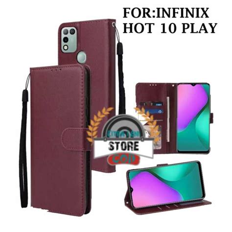 Case Flip Case Kulit For Infinix Hote Play Casing Dompet Flip Cover Leather Sarung Hp