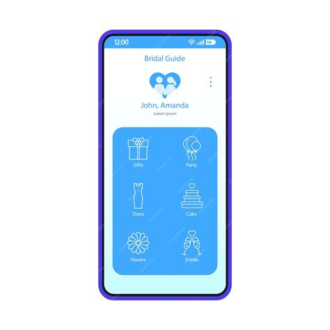 Premium Vector Wedding Planner Smartphone App Interface Vector Template Mobile Application