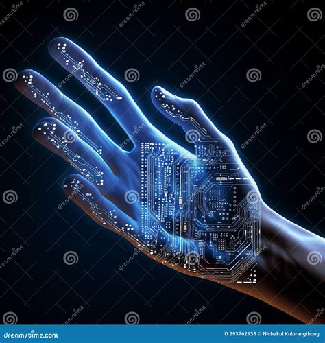 Finger Touching Electronic Circuit Board Technology And Innovation Concept Stock Illustration