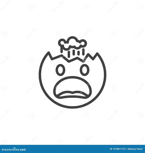Face With Exploding Head Emoji Line Icon Stock Vector Illustration Of Pixel Graphics 147887118
