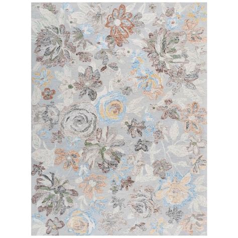 Safavieh Blossom 8 Ft X 10 Ft Gray Blue Floral Area Rug Blm556f 8