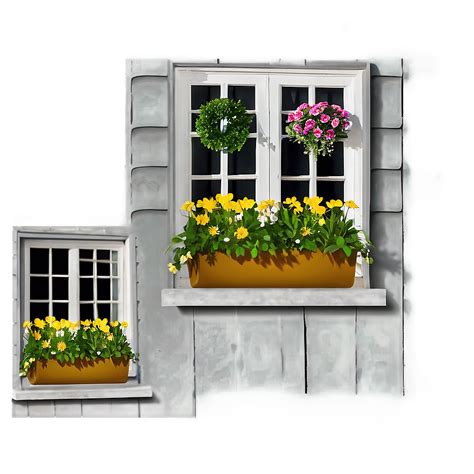 Download Windows With Flower Box Png Wallpapers Com