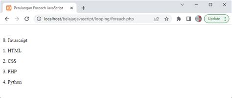 Tutorial Javascript Perulangan Looping Pada Javascript