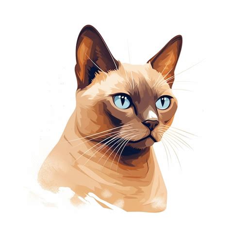 Premium Vector Burmese Cat Vector Illustration