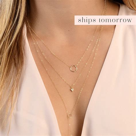 Necklaces For Women Dainty Layer Necklace Rose Gold Layering Necklace
