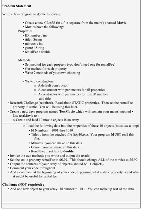 Solved Problem Statement Write A Java Program To Do The