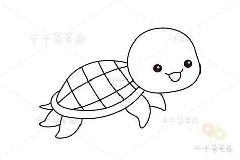 简单的海龟简笔画 海洋动物简笔画